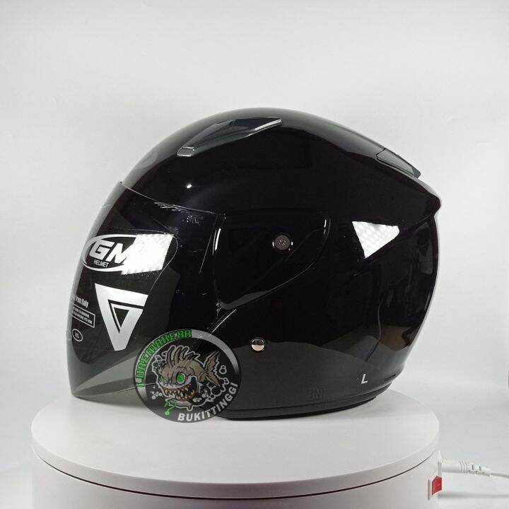 HELM GM STYLO SOLID BLACK | Lazada Indonesia