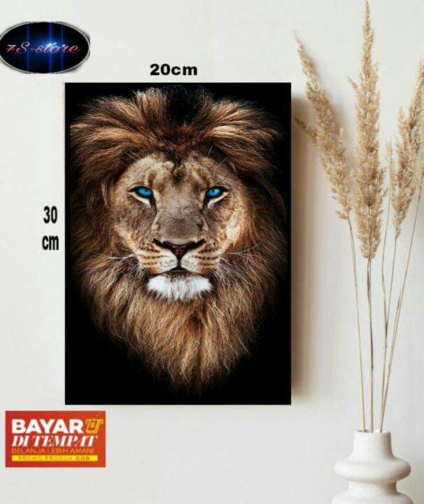 HIASAN DINDING TEMA SINGA/POSTER KAYU GAMBAR SINGA/HIASAN DINDING RUMAH ...