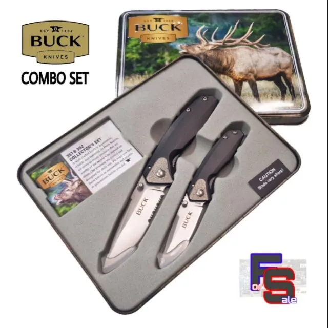 ชุดมีด BUCK combo set. ของแท้ ด้ามโลหะ | Lazada.co.th