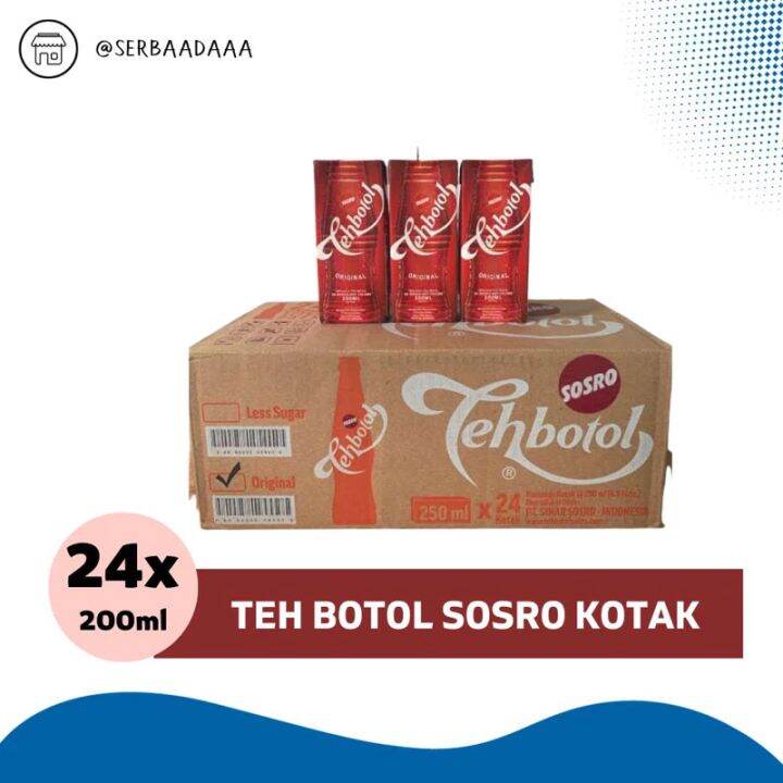 The Botol Kotak Sosro 200ml 1Dus Isi 24 Pcs | Lazada Indonesia