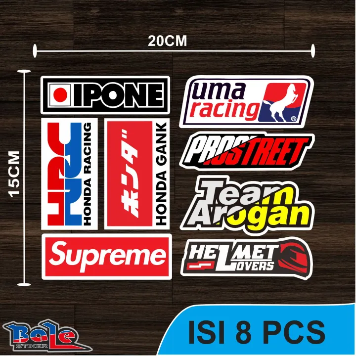 stiker honda gank uma racing helmet lovers HRC team arogan prostreet ...