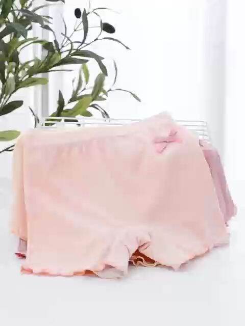 Babyonline(Y067)J2กางเกงซับในเด็กขาสั้นแต่งระบาย ผ้าฝ้าย นิ่ม ระบาย ...