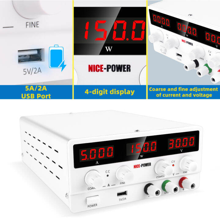 NICE-Power Supply Adjustable DC Stabilized Maintenance 30V 10A - SPS ...