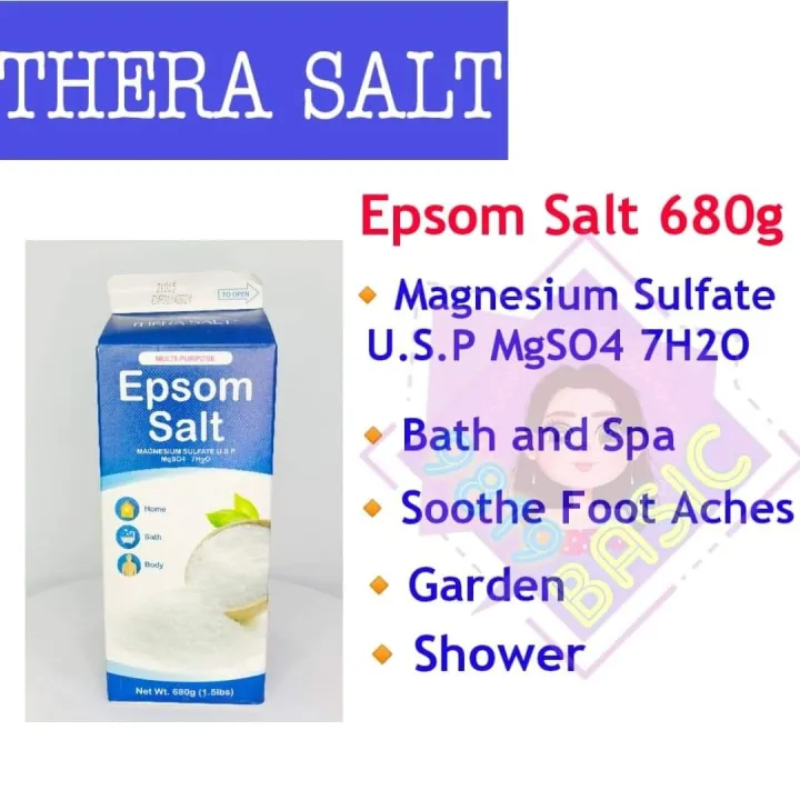 680g thera salt epsom salt (magnesium sulfate U. S P) MgSO4 7H20) | Lazada PH