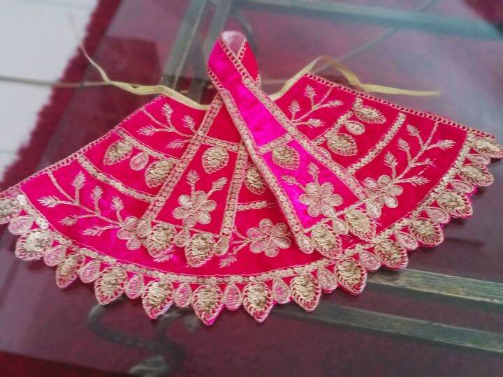 Amman Samy Pavadai Size 7 Valvet Material with Sequence and Gold ...