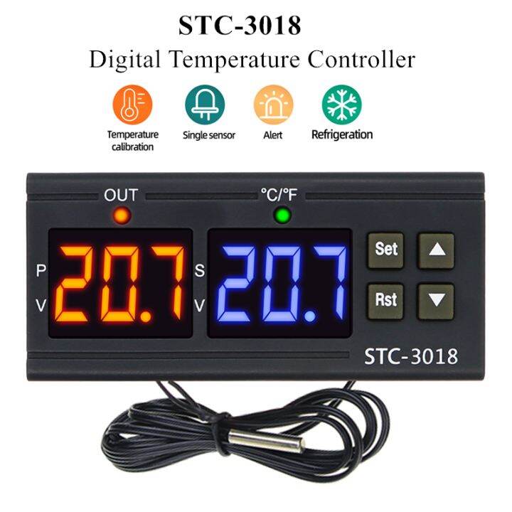 STC-3018 LED Digital Thermostat for Incubator Temperature Controller Thermoregulator Relay ...