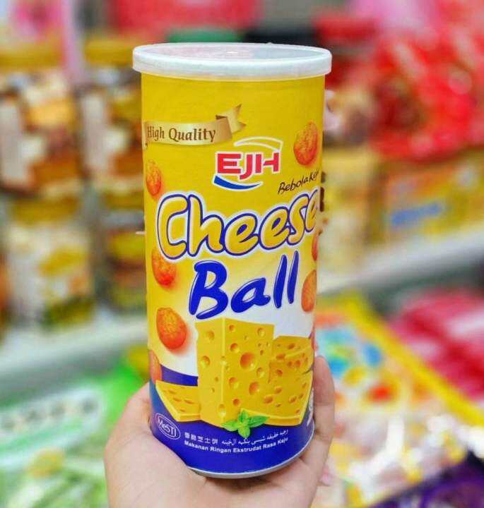 Ejh ขนมชีสบอลกระป๋อง ชีสบอลตัวดัง ขนาด 45 กรัม ขนาดชิ้นพอดีคำ รสชาติเข้มข้น หอมชีสสุด ๆ กรอบ