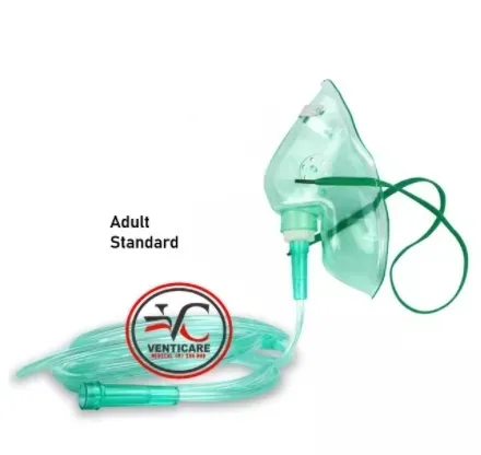 Oxygen Mask With 7 Feet(2.1meter) Tubing Green for Oxygen Concentrator ...