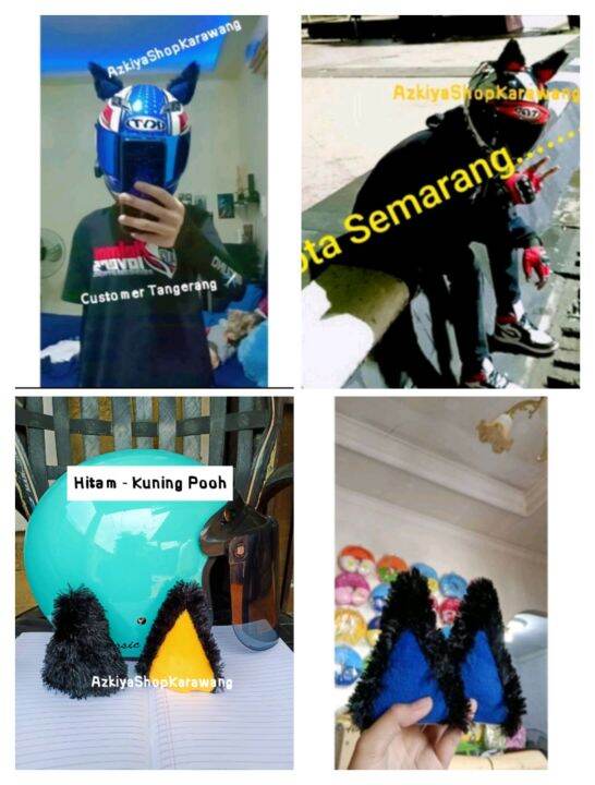 Kuping helm lucu, kuping kucing viral, telinga helm | Lazada Indonesia