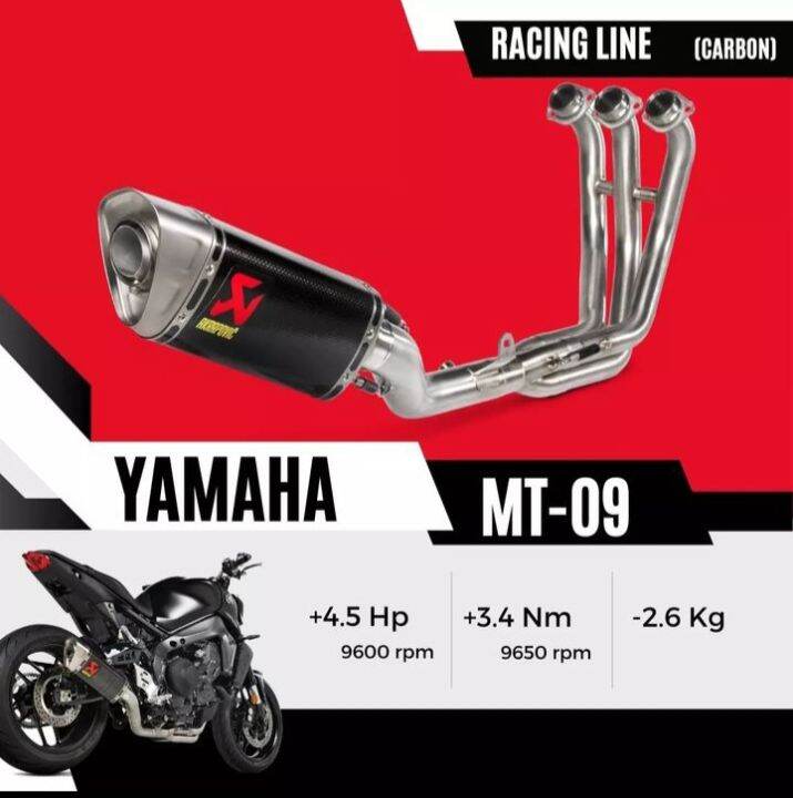 Original Akrapovic Racing Line Carbon Full Exhaust Yamaha Mt-09 2021 to ...