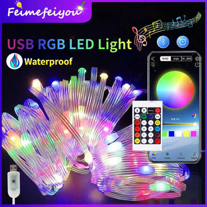 Bluetooth Voice control usb LED Strip Light RGB Waterproof Flexible ...