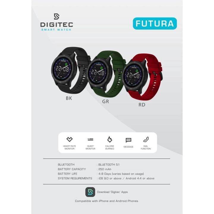 JAM TANGAN SMARTWATCH DIGITEC FUTURA | Lazada Indonesia