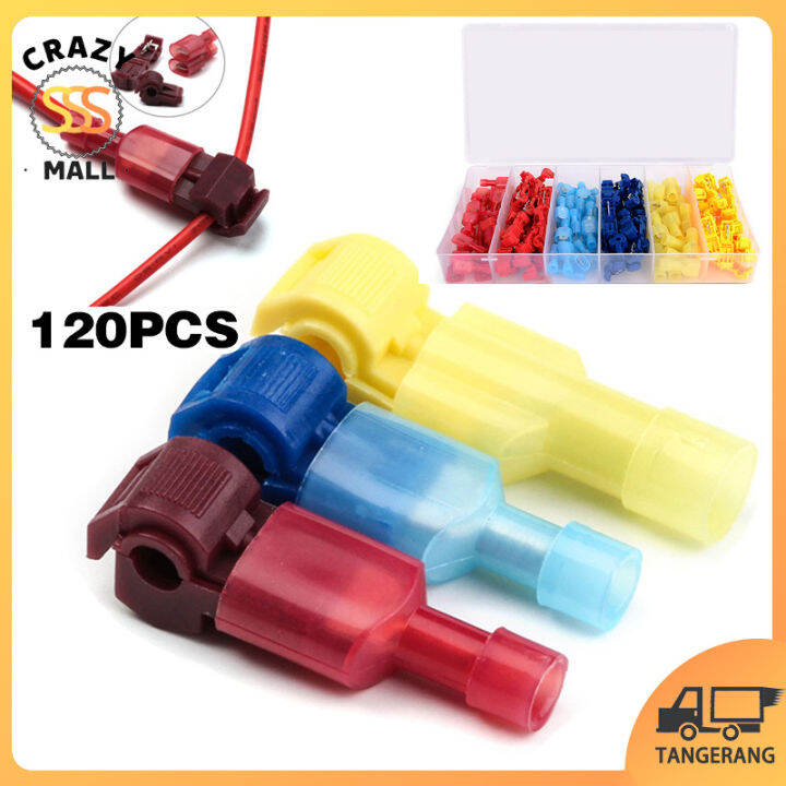 【120 PCS】T-Type Cable Connector Konektor Kabel Listrik Tipe-T Terminal ...