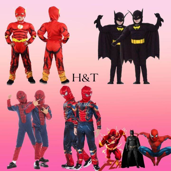 3D with Muscle Costume for kids Spider,Flash,Batman | Lazada PH