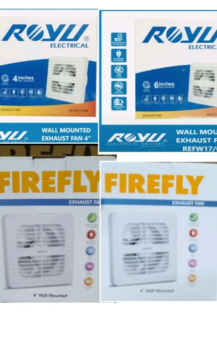 FIREFLY/ROYU WALL MOUNTED EXHAUST FAN 4", 6"PLUG NOT INCLUDED MALIIT NA ...