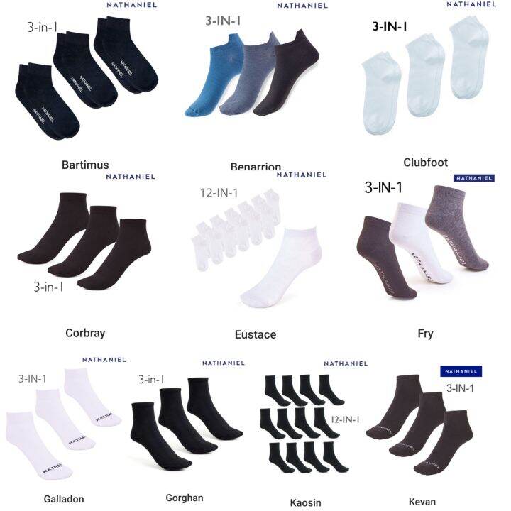 Natasha Mens Socks Black/White | Lazada PH