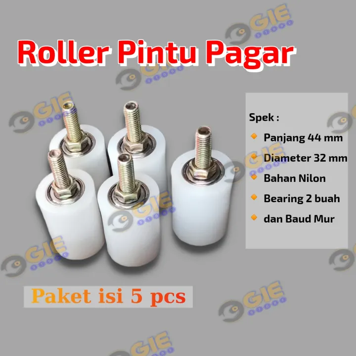 5 pcs Roller Pintu Pagar Besi Roler Penahan dan Penuntun Pagar Dorong ...