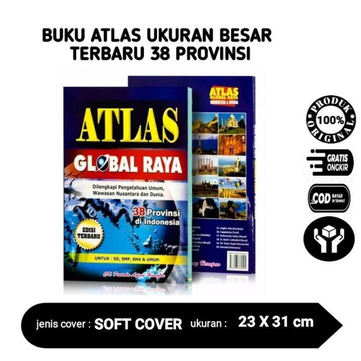 Atlas Global Raya Indonesia dan Dunia 38 Provinsi Ukuran Besar | Lazada ...