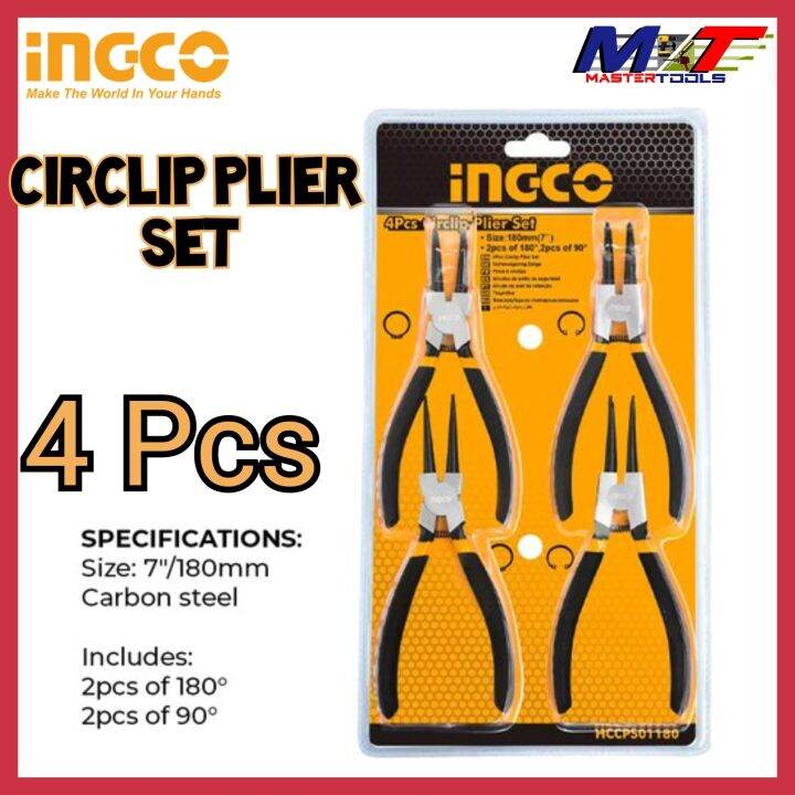 Ingco HCCPS01180 4pcs Circlip Plier Set | Lazada PH