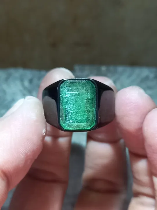 zamrud kalimantan cutting ring titanium hitam | Lazada Indonesia