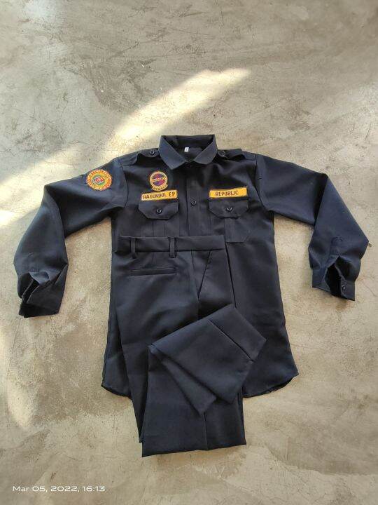 security guard uniform terno with patches (NAVYBLUE) | Lazada PH