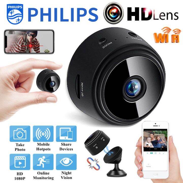 Philips A9 Wireless CCTV Mini WIFI Infrared Light Night Vision Smart ...