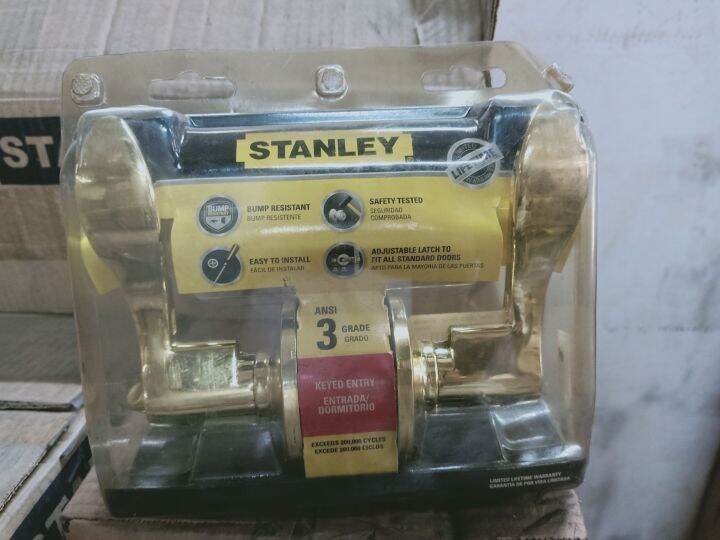 STANLEY TUBULAR LEVER HANDLE LOCKSETS ADJUSTABLE LATCH2-3/8" (60 MM)TO ...