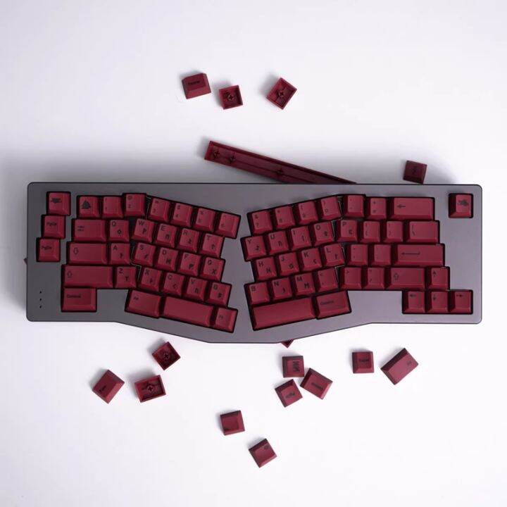 【Keycap Only】Minimalist Red Keycap Set Cherry Profile PBT Sublimation Japanese Blot Keycap For ...