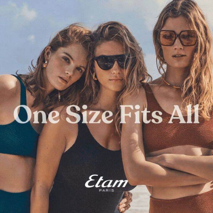 Etam One Size Fits All Bralette Bikini Top in Black | Lazada PH