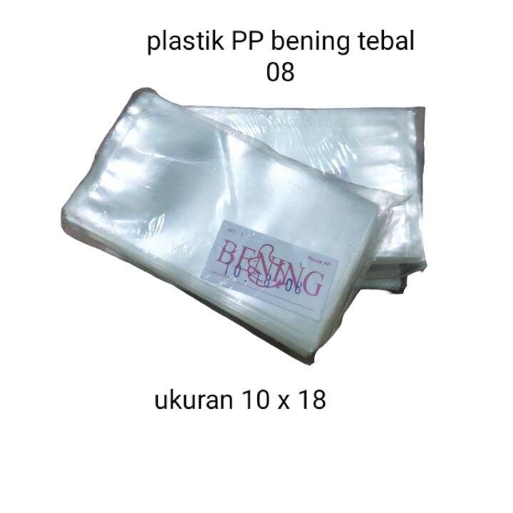 plastik PP bening tebal, ukuran 10 x 18 tebal 08 cap bening, kantong plastik Snack keripik tebal ...