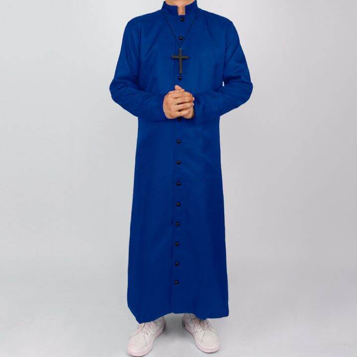 Halloween Retro Monk Costume Priest Godfather Cos Clothing Death Robe ...