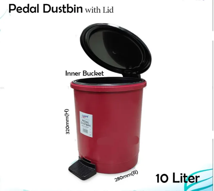 Pedal Dustbin with Lid / Lid Rubbish Bin / Step Dustbin / Round Trash ...