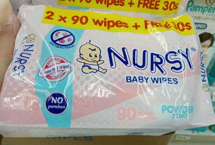 PROMO!!!!Nursy Wipes Powder Scent (2packs-90 sheets per pack) | Lazada PH