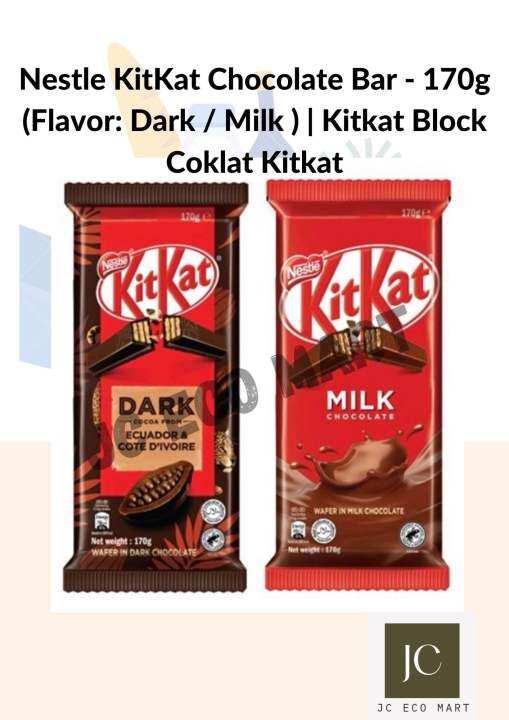 Nestle KitKat Chocolate Bar - 170g (Flavor: Dark / Milk ) | Kitkat ...