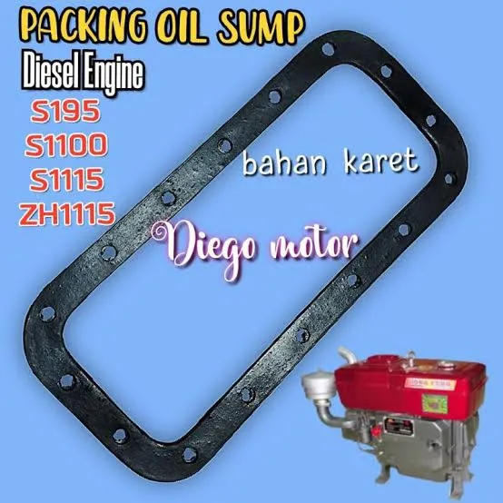 Paking oil sump packing karet bak oli kater mesin diesel pengerak s195 ...