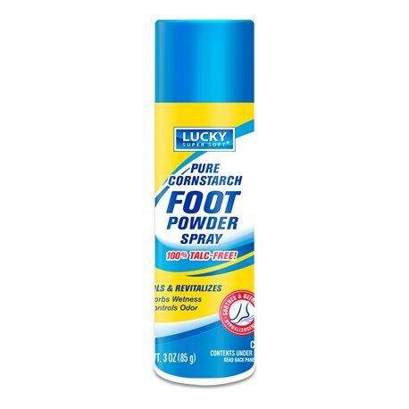 Lucky Super Soft Pure Cornstarch Foot Powder Spray 100% Talc-free 85g ...