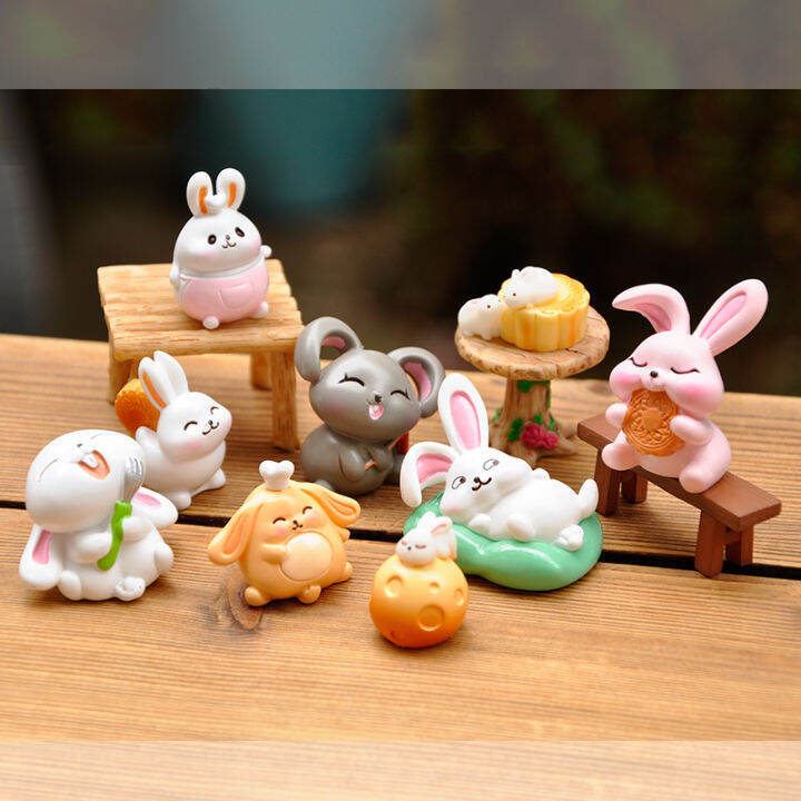 New Mid-Autumn Moon Cake Rabbit Blind Box Cute Cartoon Pink Jade Hare ...