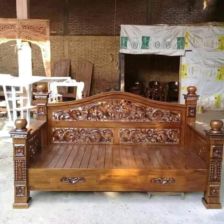 Bale bale ukir kayu jati | bale bale murah | bale bale kayu jati ...