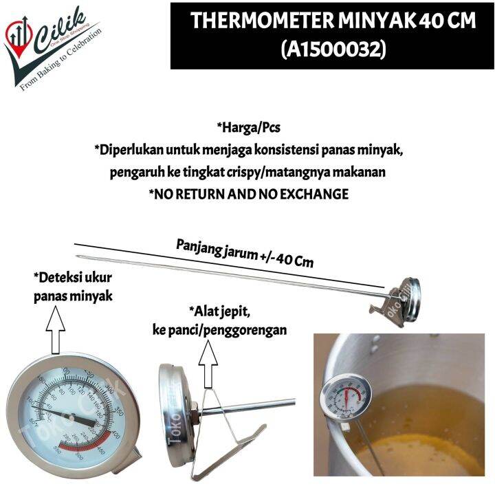 termometer alat ukur minyak panas gorengan suhu crispy garing matang ...