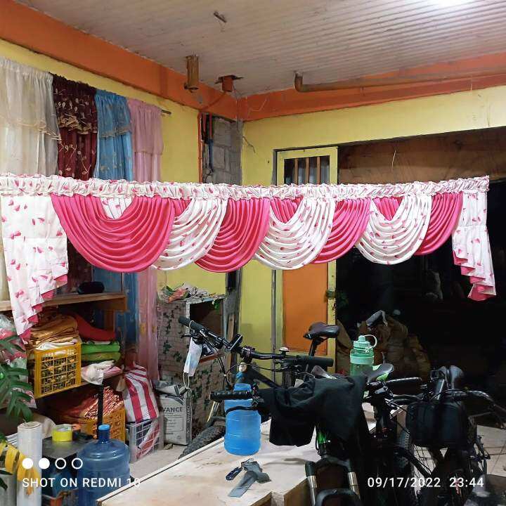 swag valance 7 loops 130 x 36 inches (geena fabric) | Lazada PH