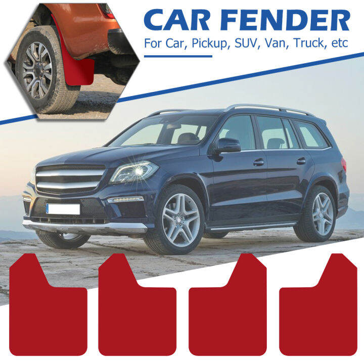 [7 Days Money Back Guarantee] 4x Red Universal Splash Guard Mud Flaps ...