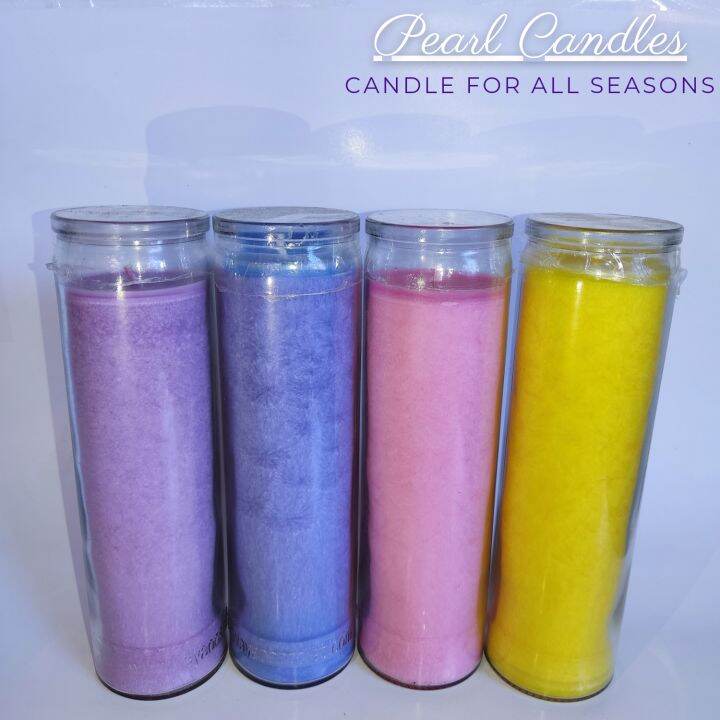 Colored Long Glass Candle - 20cm tall (80hrs burn time) | Lazada PH