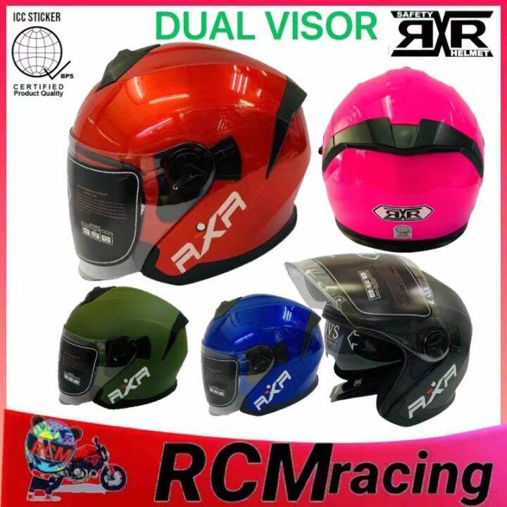 Rxr Half Face Dual Visor 065F For Motorcycle With ICC (BPS) LARGE ONLY | Lazada PH