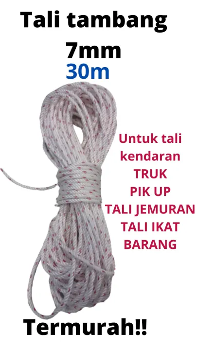 Tali tambang tampar 7 mm 30m Untuk tali ikat barang tali jemuran tali tambang tampar plastik ...