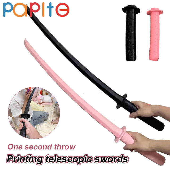 PAPITE 3D Printed Gravity Sword Retractable Samurai Sword 77cm Full ...