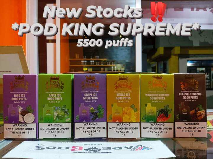 Pod King Supreme Disposable Rechargeable 5000 puffs Saltnic 3.5% ...
