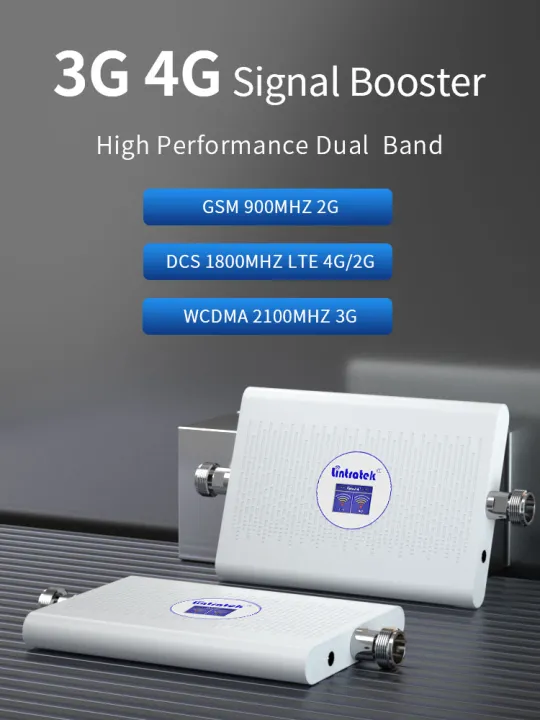 Lintratek 3G 4G Signal Amplifier LTE 1800mhz UMTS 2100mhz DCS WCDMA Signal Repeater Dual Band ...