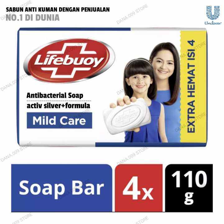 [ Lifebuoy Bar Soap | Mild Care | 110 gr | Isi 4 Pcs ] | Lazada Indonesia