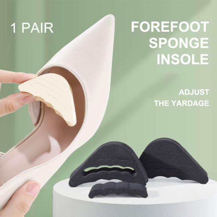 1Pair Forefoot Sponge Insole Toe Insole Women's High Heels Half Size Up ...