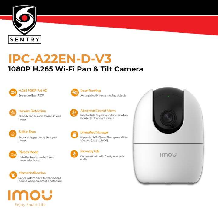 IMOU Smart Camera IPC-A22EN-D-V3 3.6mm 1080P H.265 Wi-Fi Pan & Tilt ...